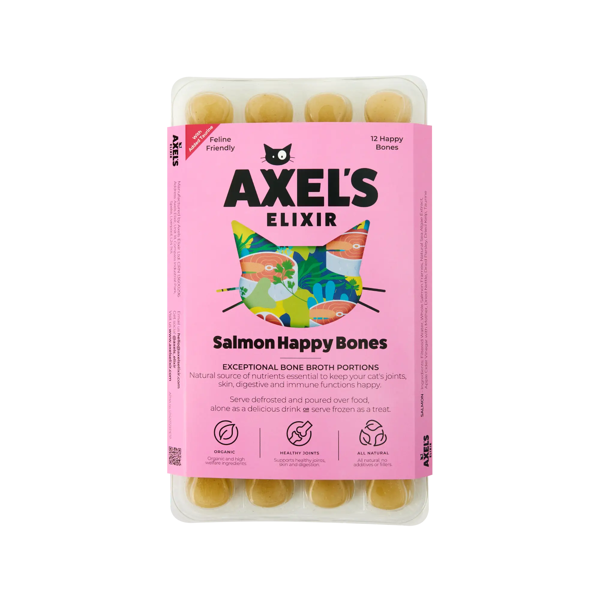 Salmon Happy Bones for Cats – Axels Elixir